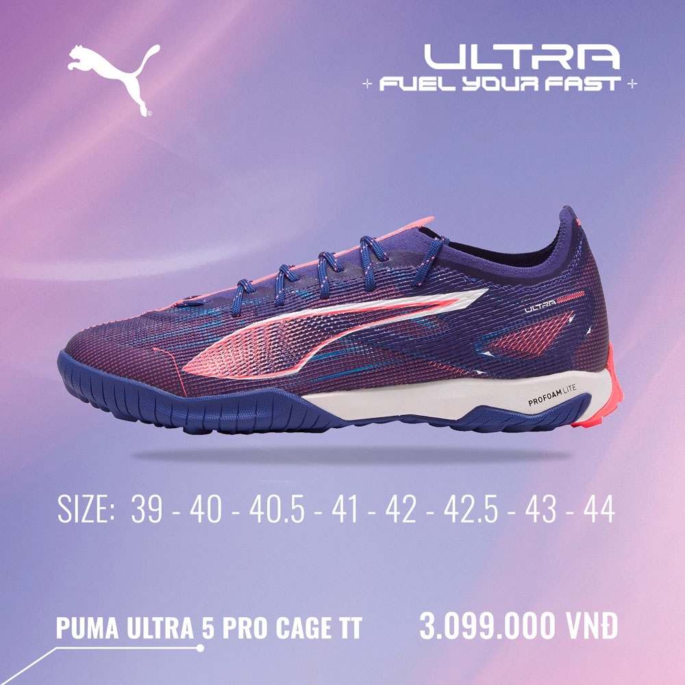 Giày đá bóng PUMA Ultra 5 Pro Cage TT - Tím Than - 107889-01 | Sport9 Việt Nam