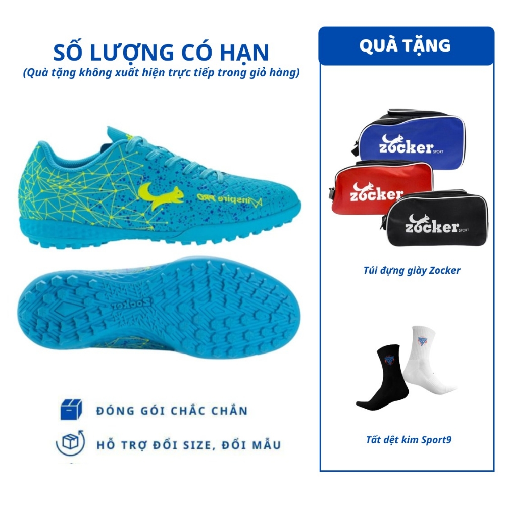 Giày đá banh cỏ nhân tạo Zocker Inspire PRO - Xanh Ngọc | Sport9 Việt Nam